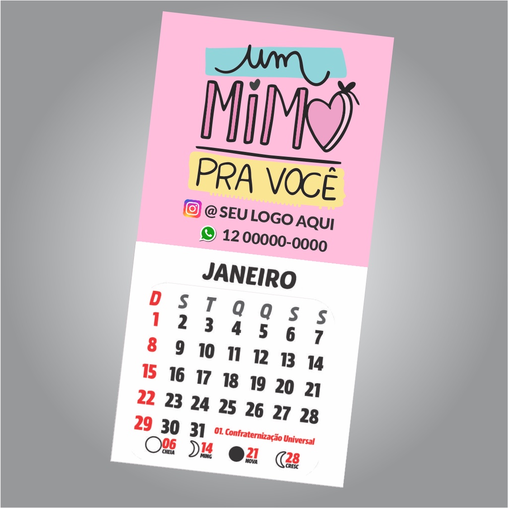 50 Imãs de Geladeira com mini Calendário / Um mimo pra você 2024 / 2025 ...