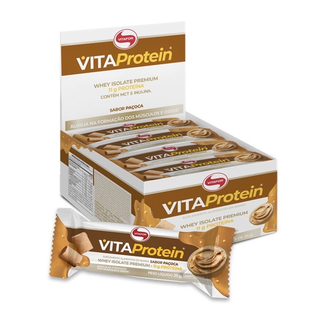 Vita Protein Bar (36g) - Sabor: Paçoca | Shopee Brasil