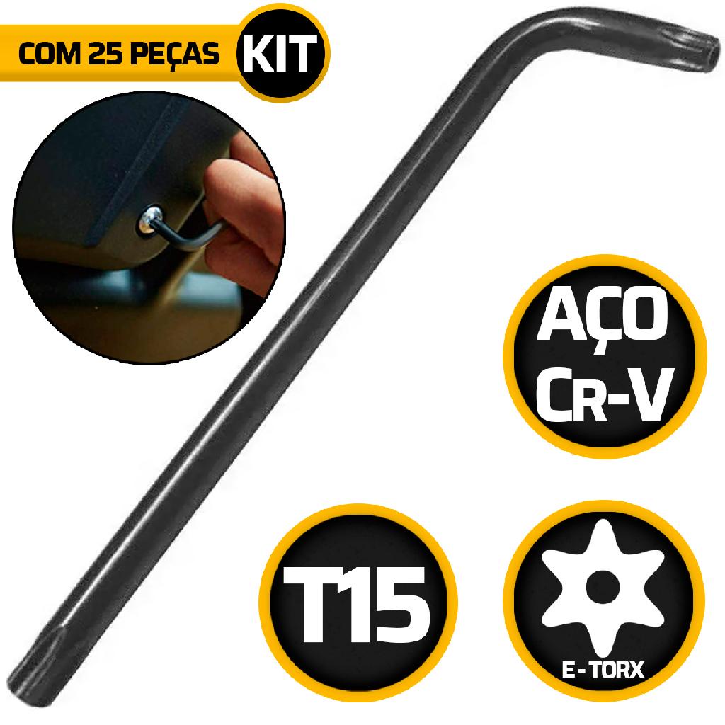 Jogo chave torx T15 25 unidades fosfatizado aperto | Shopee Brasil