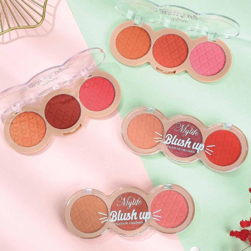 Paleta Trio de Blush My Life Blush Up | Shopee Brasil