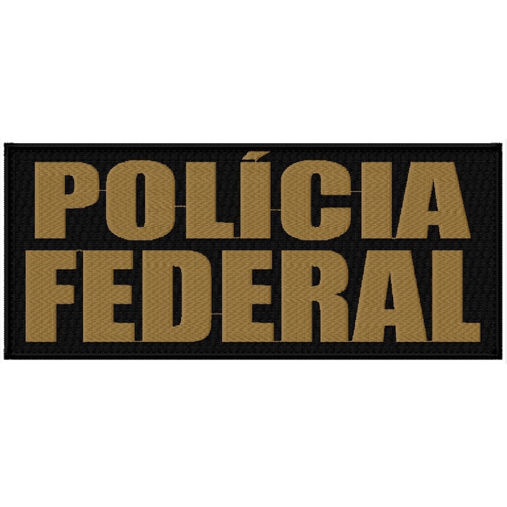 Patch Bordado Placa POLÍCIA FEDERAL_200X100 (FX) (MOD2) | Shopee Brasil
