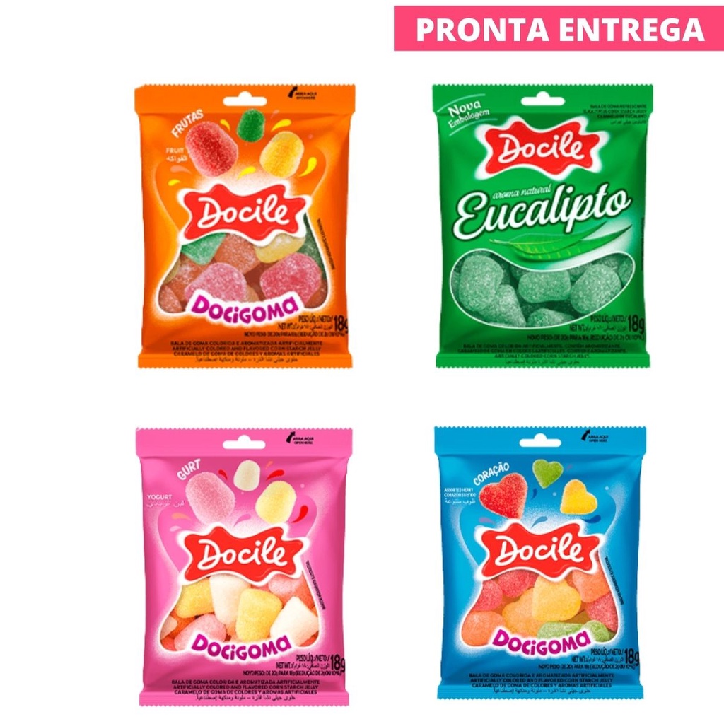 Jujuba (Docile) Bala de Goma Mini Sabores - Unitário 18g | Shopee Brasil