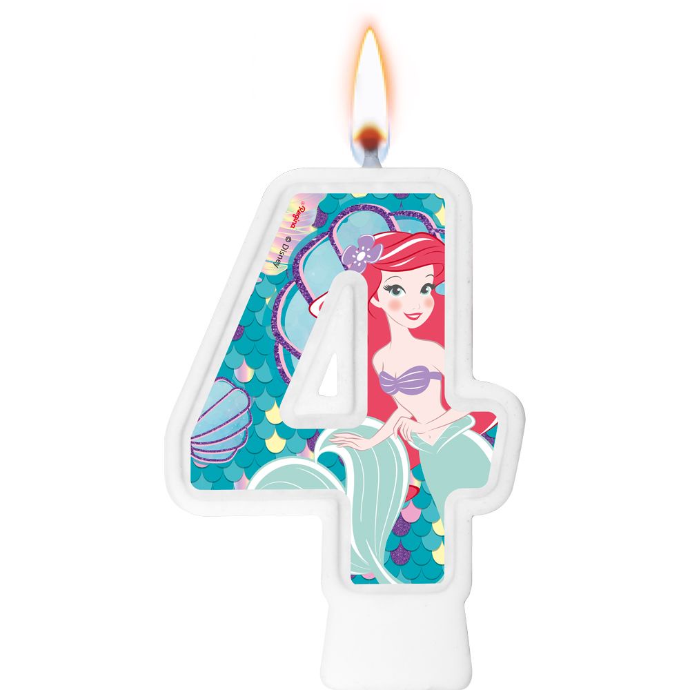 Vela Número Festa Sereia Ariel - Número 4 | Shopee Brasil