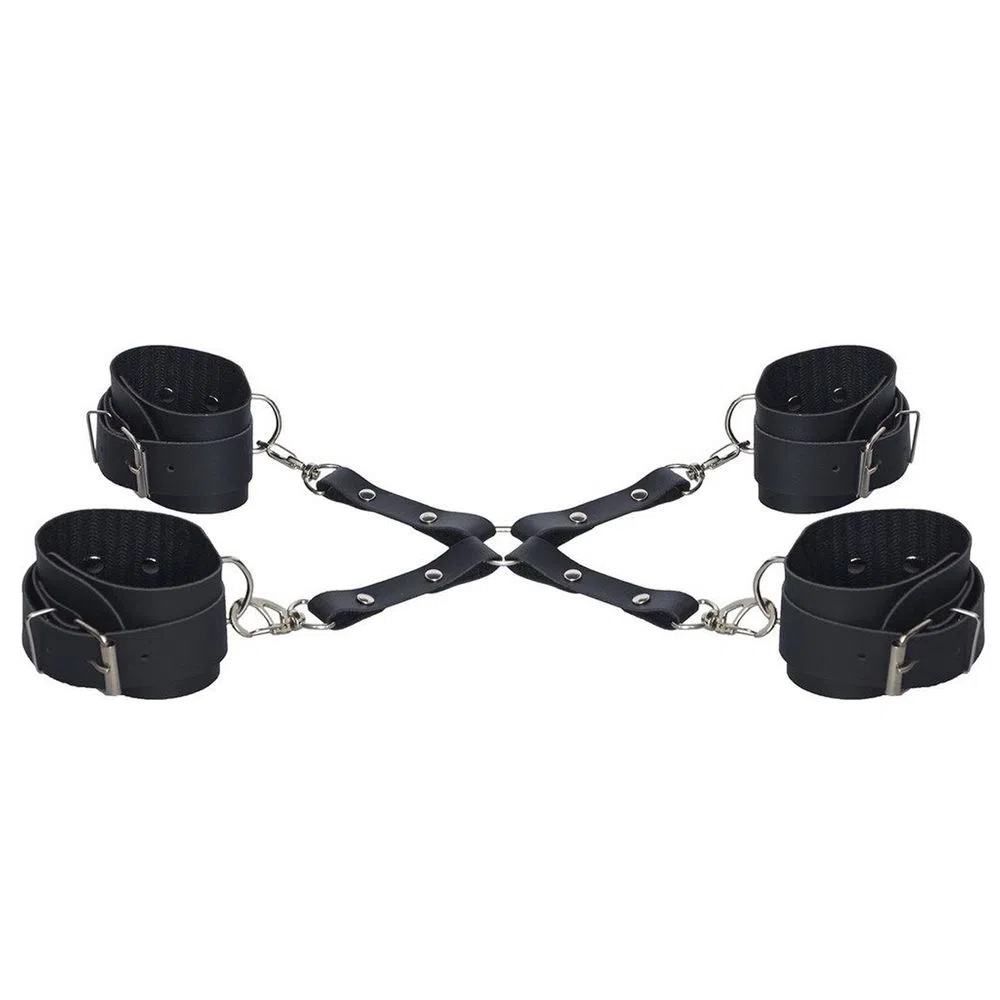 Kit Separador Com Algema Tipo Bracelete E Tornozeleiras Sadomasoquismo