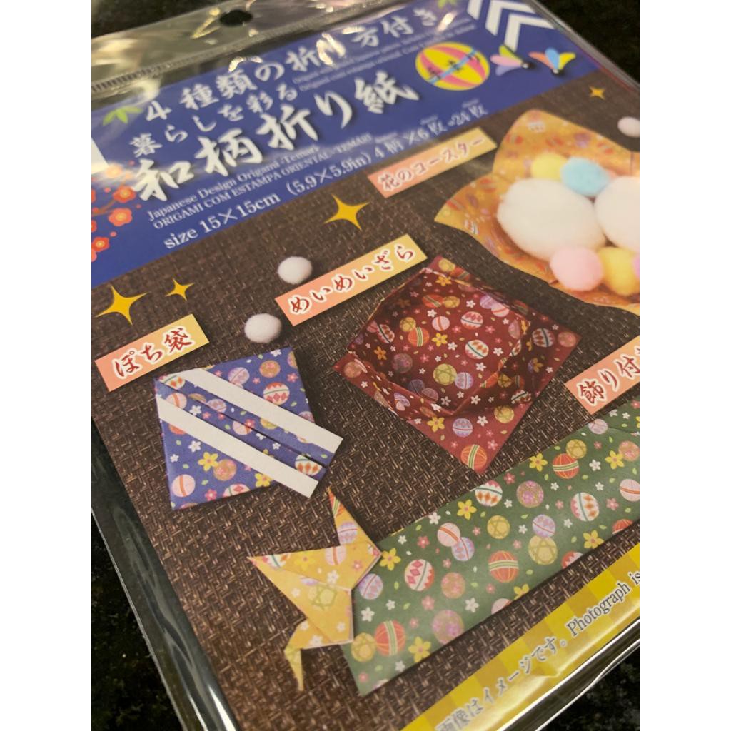 Papel Origami Oriental Wagara - Temari - 4 Tipos Design - 24 folhas ...