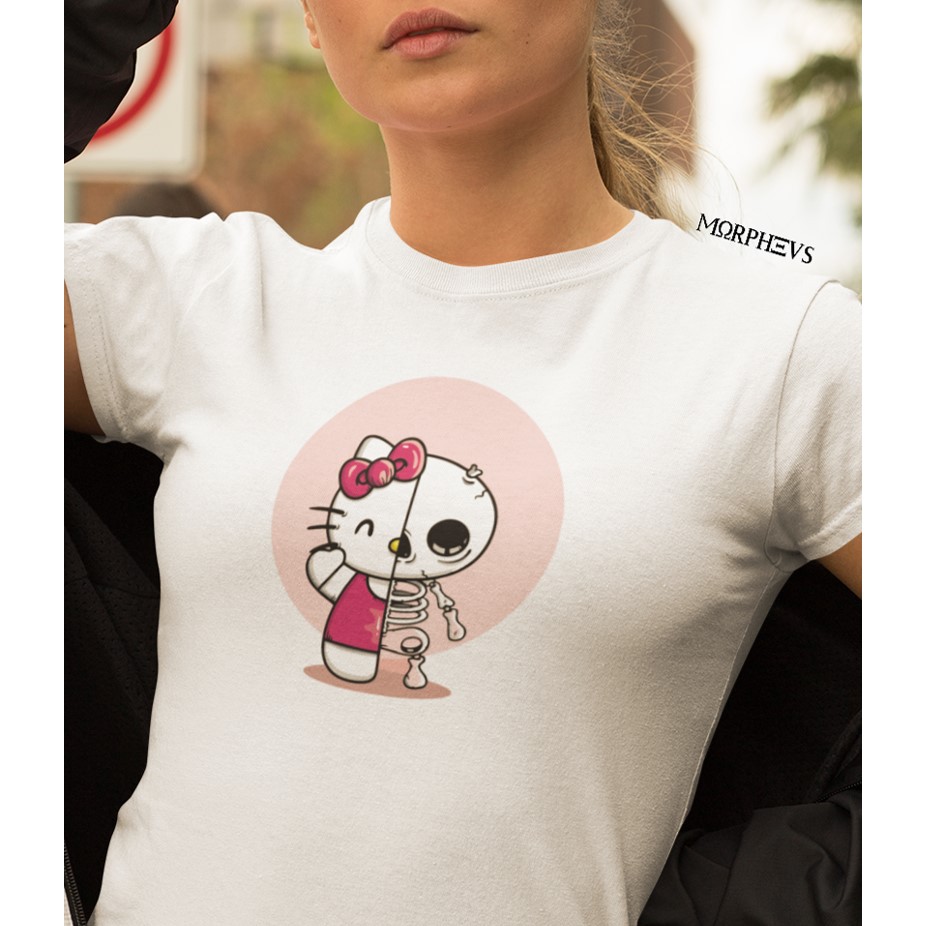 Camiseta Hello Kitty Bones | Shopee Brasil