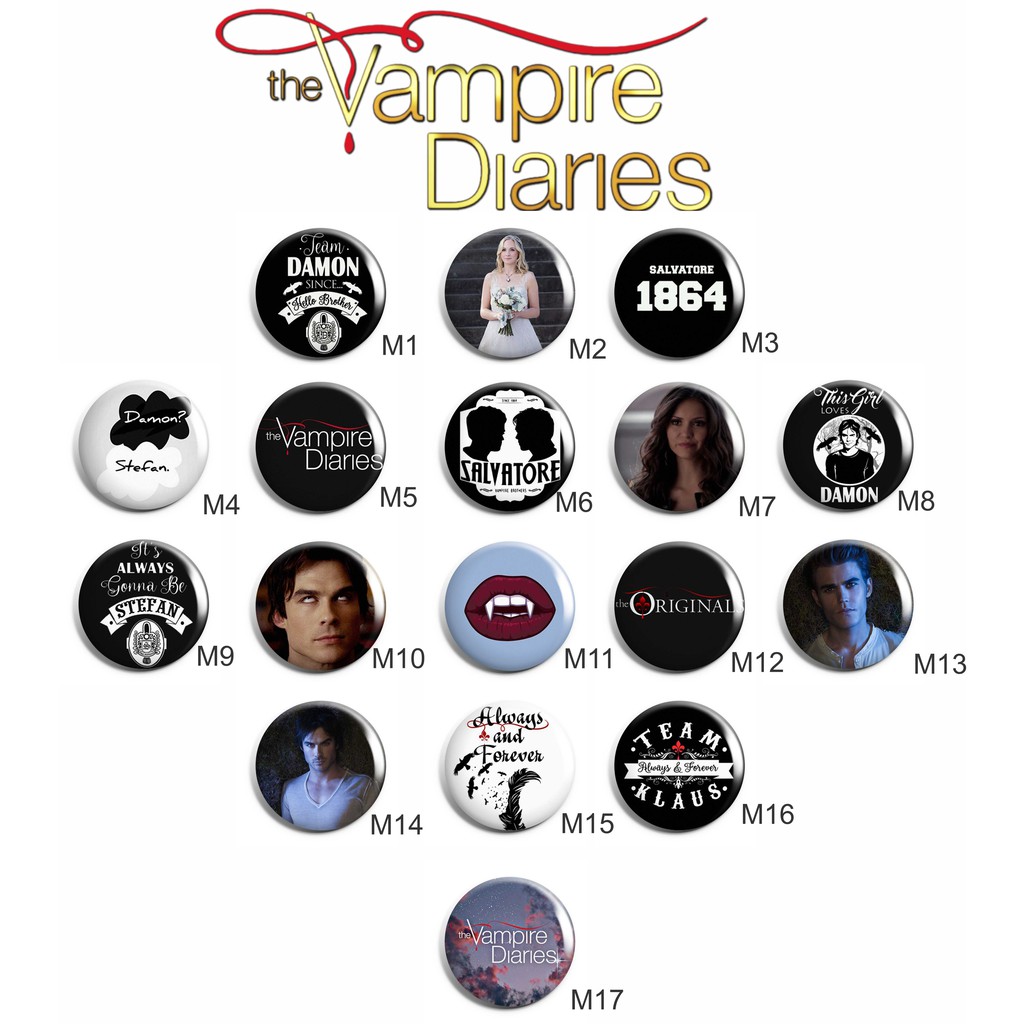 Botton The Vampire Diaries Salvatore tvd 4,4cm - Bottom Vampiros TVD ...