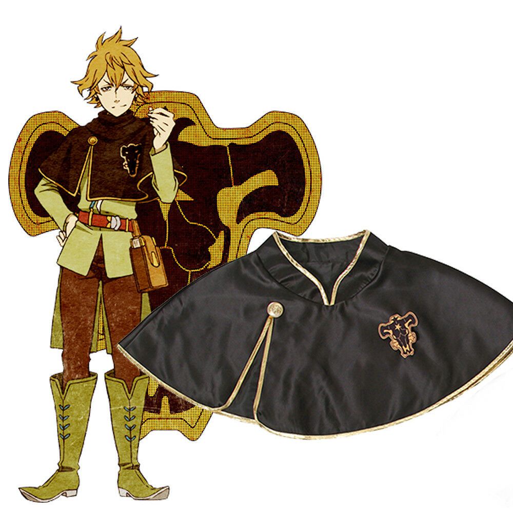 Capa Curta Clover Black Cloak Asta Outfit Bull Cosplay Traje Unisexo ...