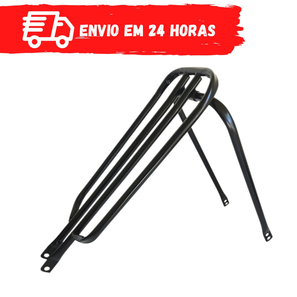 Bagageiro de bicicleta reto preto / Garupa BH / Garupeira Reta Preta ...