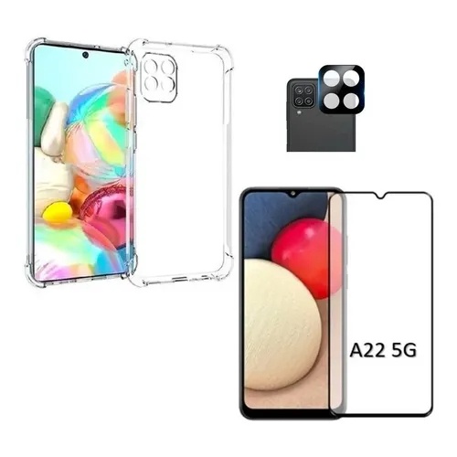 Capa + Película Vidro 9d + Pl Câmera Para Samsung A22 5g 6.6 | Shopee Brasil