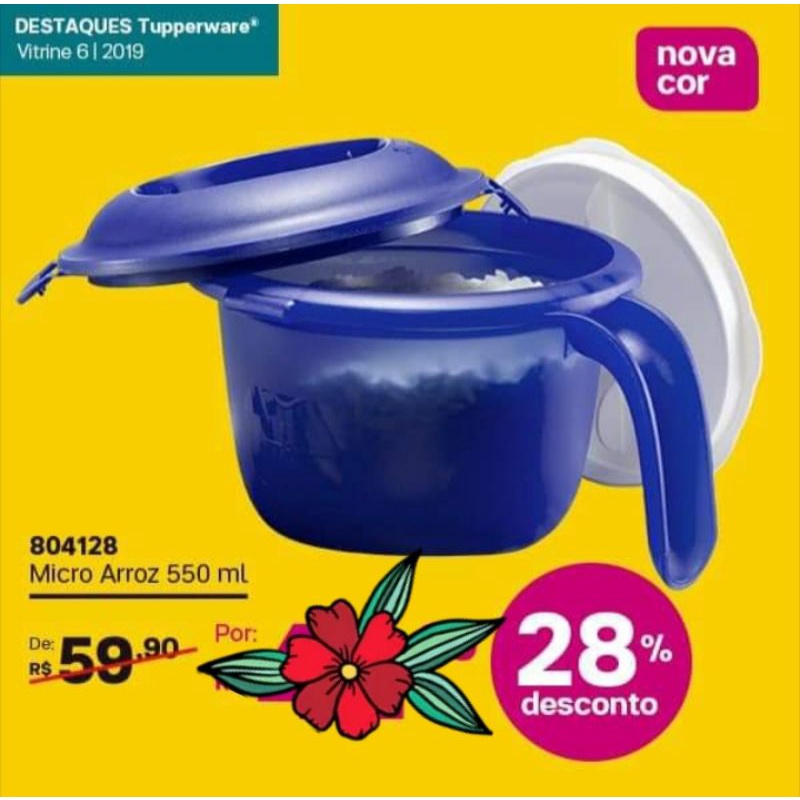 Micro Arroz 550 ml azul Tupperware | Shopee Brasil