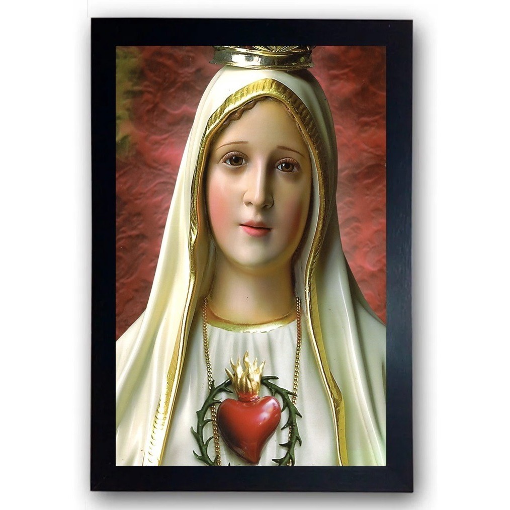 Quadro Nossa Senhora De Fátima Com moldura 32x44cm | Shopee Brasil