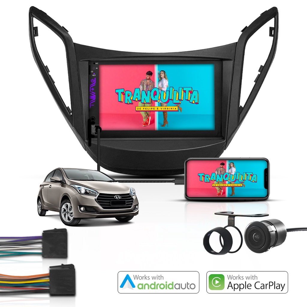 Kit Multimidia Universal 2 Din Mp5 Android e Carplay Hyundai Hb20 | Shopee Brasil