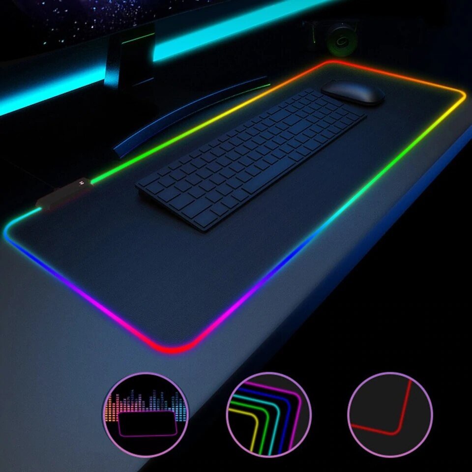 Mouse pad Led Rgb Gamer Extra Grande 80 X 30cm BM791 | Shopee Brasil