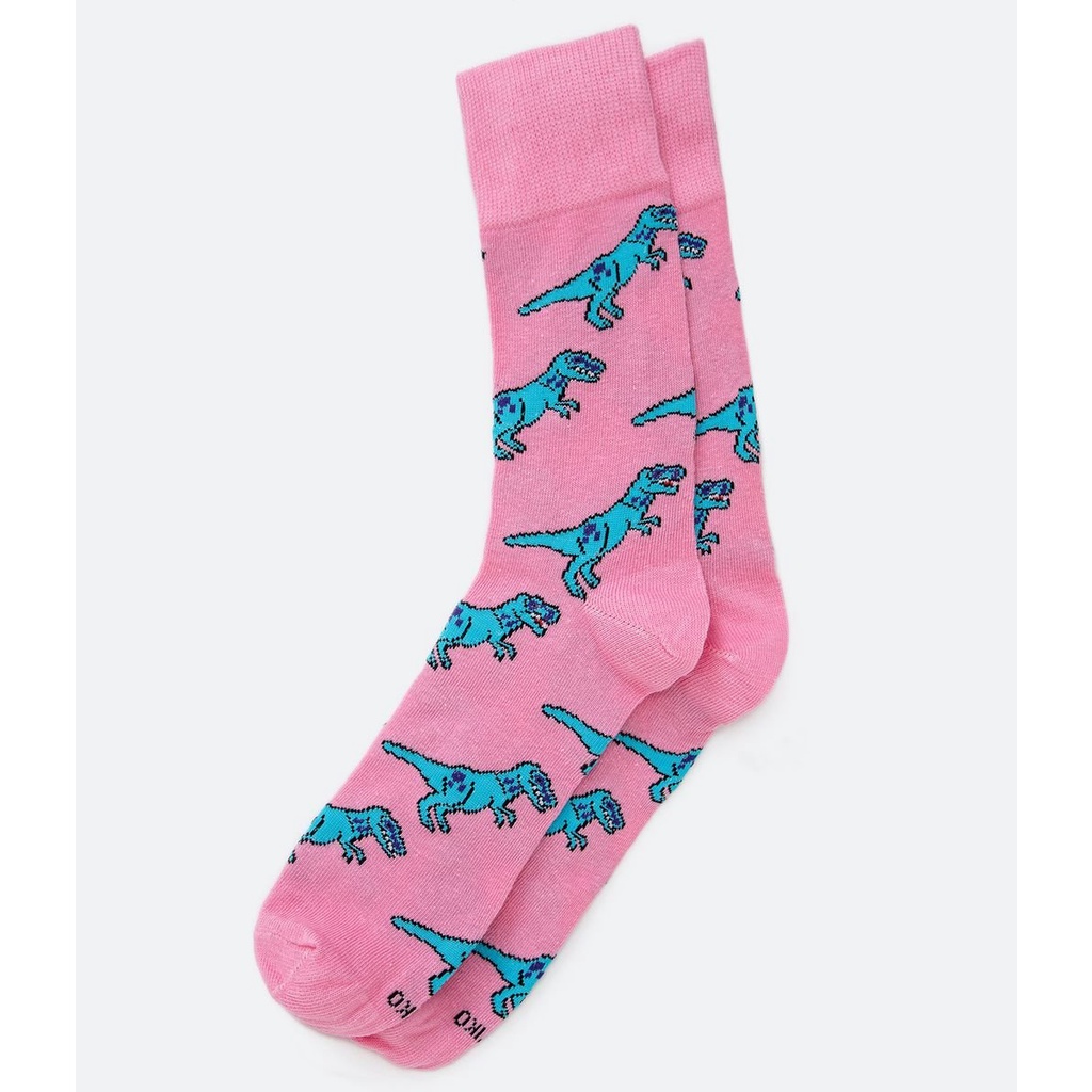 MEIA DIVERTIDA COLORIDA CANO LONGO DINOSSAURO REX AZUL | Shopee Brasil