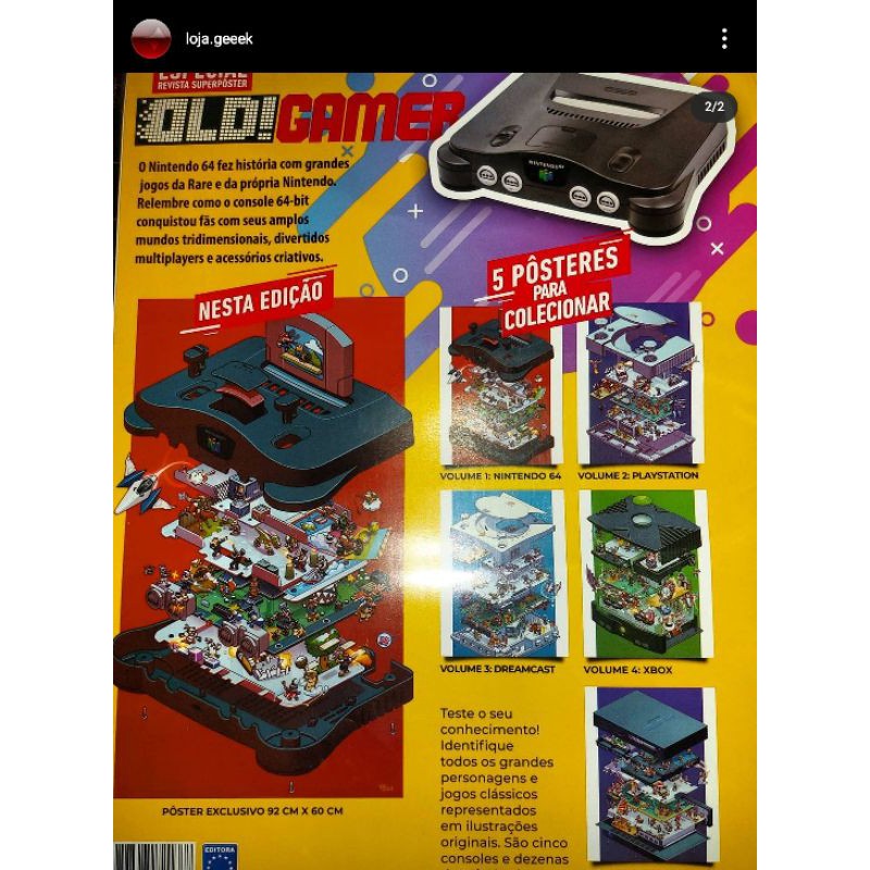 Colecao Old gamer Nintendo 64 poster Shopee Brasil