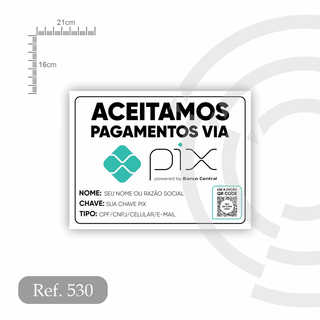 Adesivo - Aceitamos Pagamentos via Pix - 16x21cm | Shopee Brasil