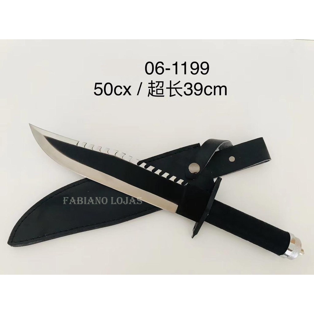 Faca Rambo 2 Caça, Pesca, Camping, Ótima Qualidade.06-1199 | Shopee Brasil