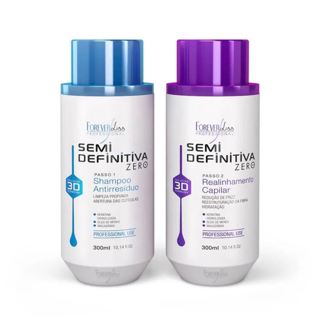 Kit Progressiva Forever Liss 2x1 Semi Definitiva 3d 300 Ml | Shopee Brasil
