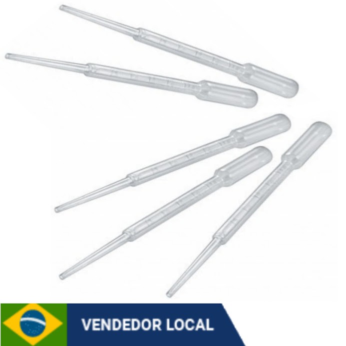 Pipeta Plastica Pasteur - 3ML, 10 Un. Pronta Entrega - Conta Gotas | Shopee Brasil