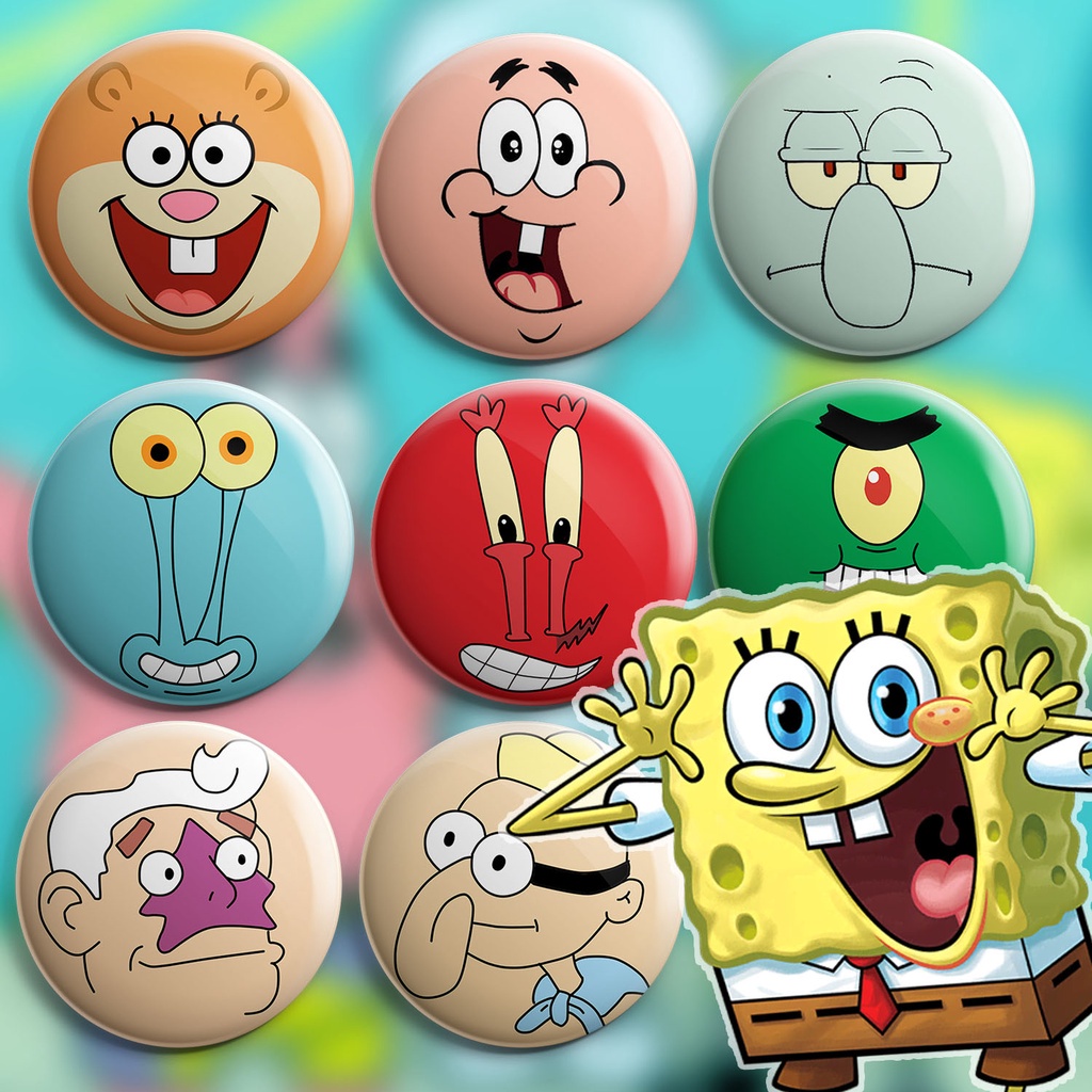 Bottons Bob Esponja personagens - broche alfinete boton bottom button ...
