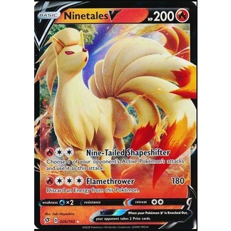 Carta Pokémon Ninetales-V (EE2 26/192) | Shopee Brasil