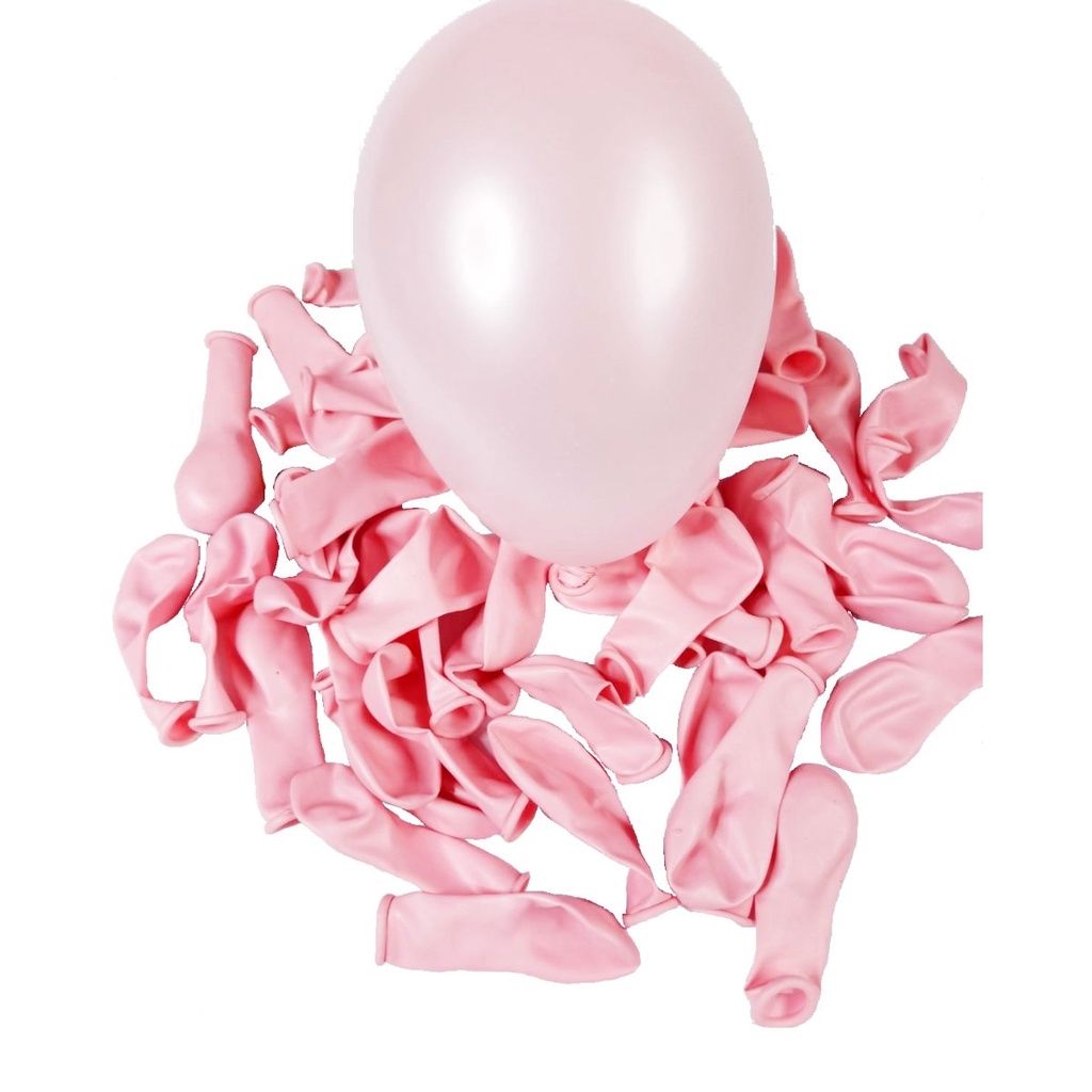 50 Unid Balão Bexiga Rosa Bebe Perolizado 5 Pol - Perola Brilhoso ...