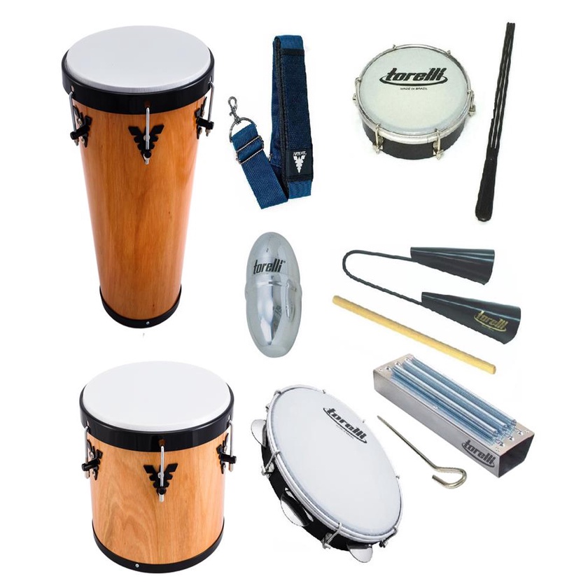 Kit de Instrumentos de Percussão Timba + Repique + Pandeiro + Tamborim ...