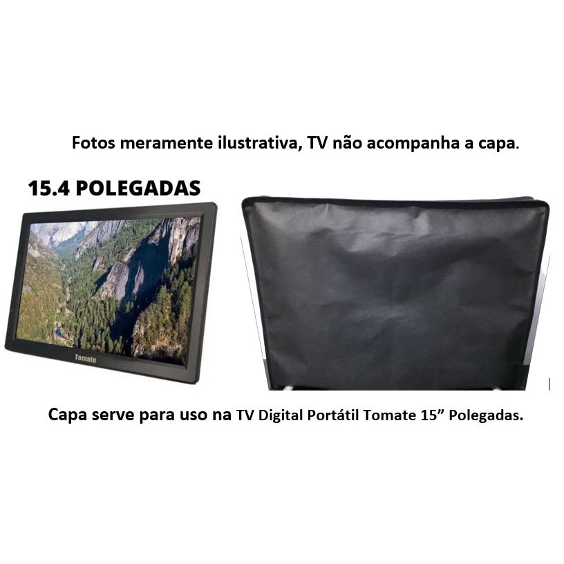 Capa para TV Digital Portátil Tomate 15” Polegadas em TNT Grosso ...