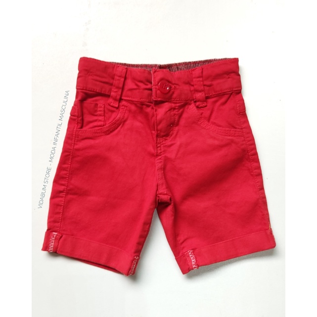 Bermuda Color vermelha | Shopee Brasil