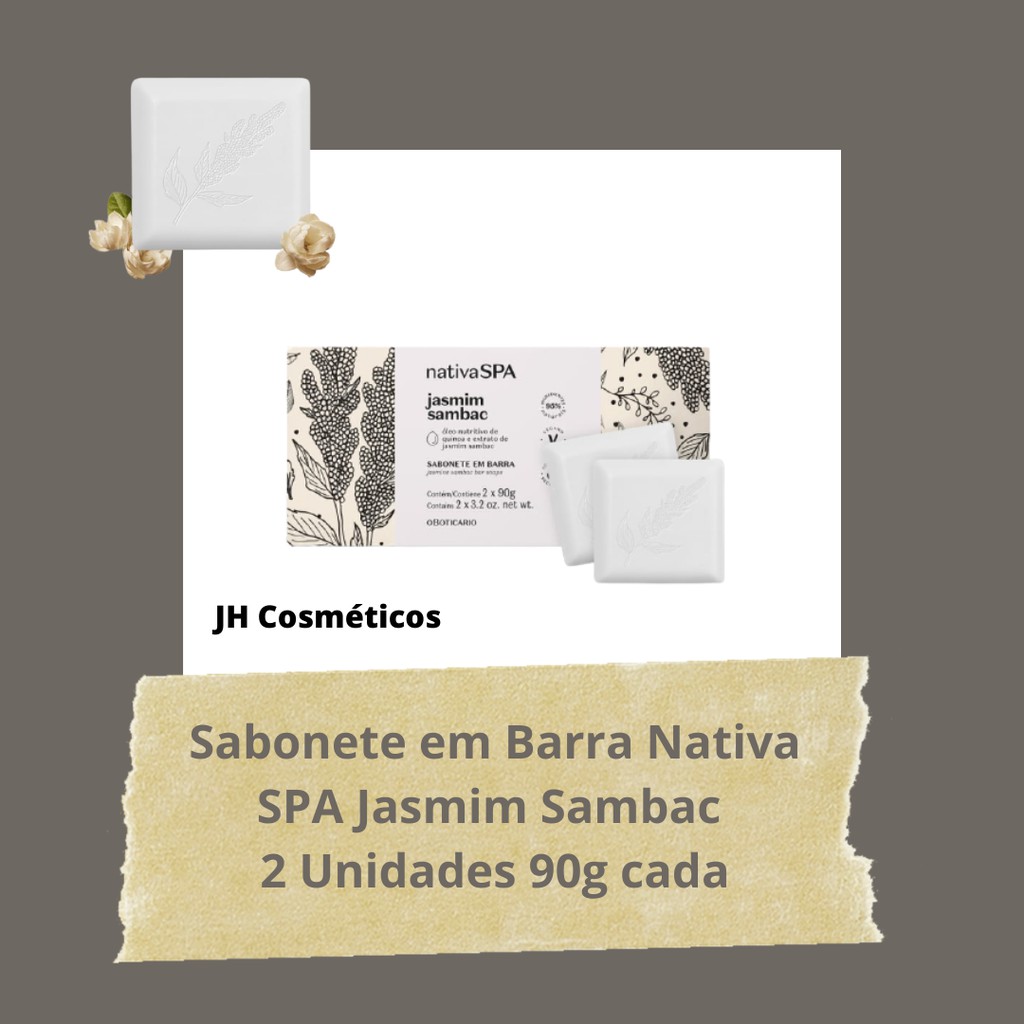 Caixa de Sabonete Nativa Spa O Boticário Jasmim Sambac Contém 2 ...