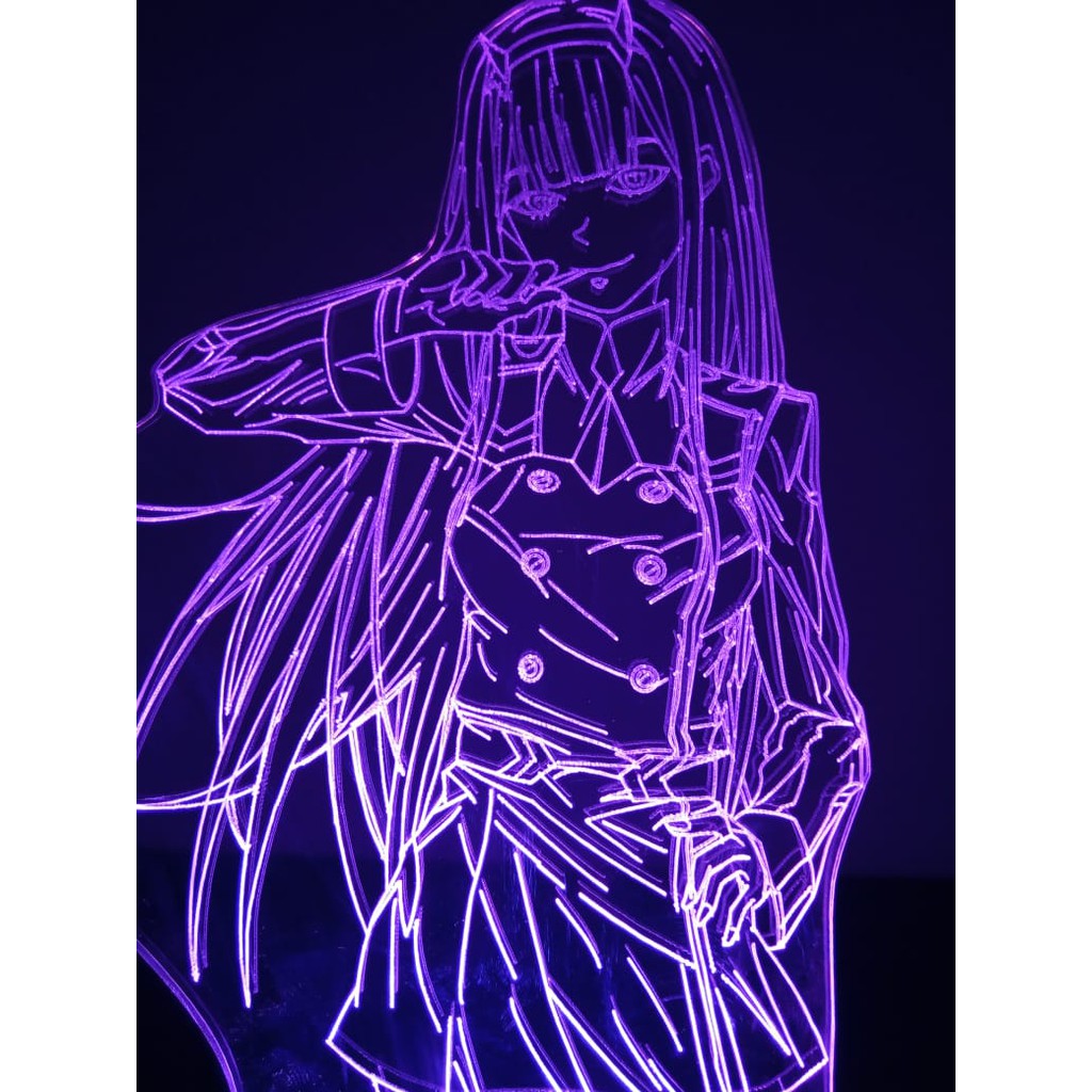 Luminária Abajur de Led Darling In The Franxx Zero Two 16 cores ...