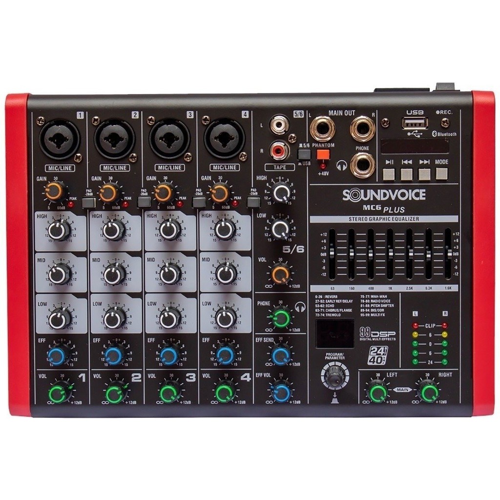 Mesa de Som Soundvoice MC6 Plus - Bluetooth | Shopee Brasil