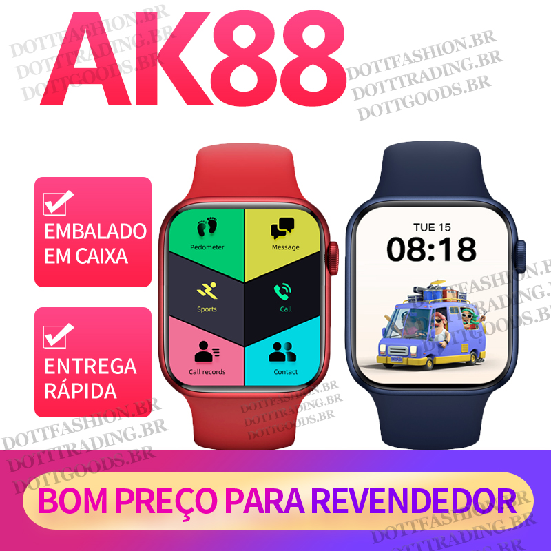 Relógio Inteligente AK88 Smartwatch Support Rotary Key Relógio Esportivo Bluetooth Pode Colocar ...