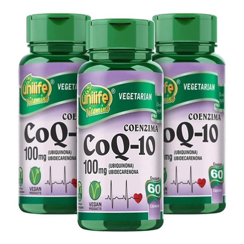 Kit 3 - Coenzima Coq-10 60 Capsulas 100mg - Unilife | Shopee Brasil