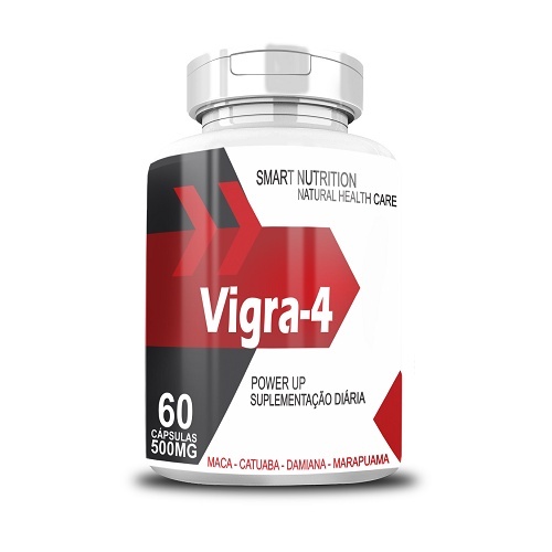 Vigra-4 500MG 60 Cápsulas Maca+Catuaba+Damiana+Marapuama Fitoterápico 4 ...