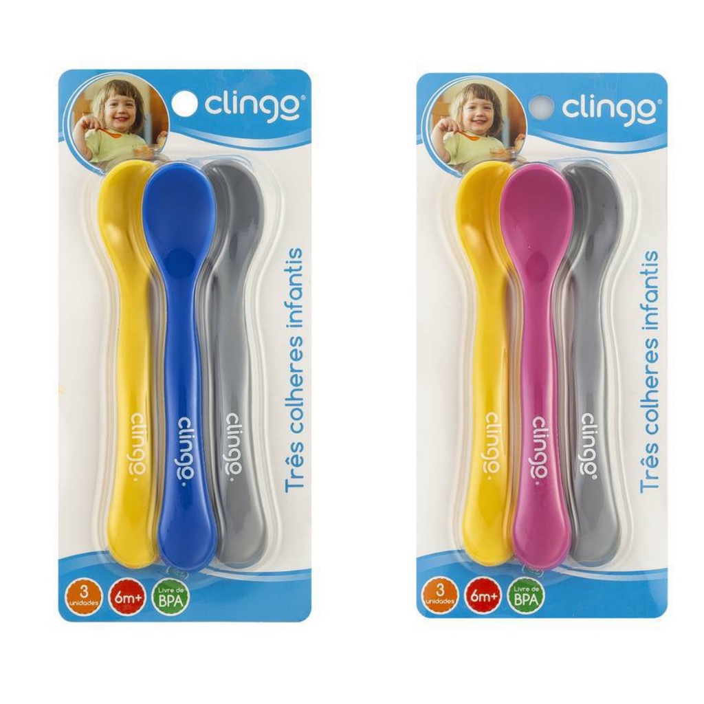 Kit Tres Colheres Infantis - Clingo | Shopee Brasil