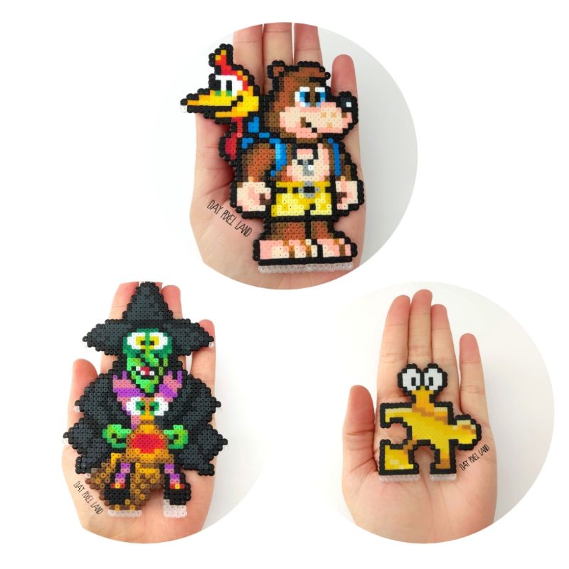 Banjo Kazooie em Pixel Arte ( Totem Colecionável, enfeite artesanal ...