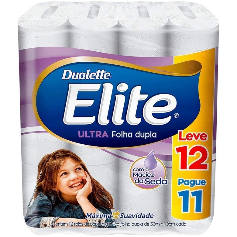 Papel Higiênico Elite Duallete Folha Dupla Ultra 12 Rolos Shopee Brasil