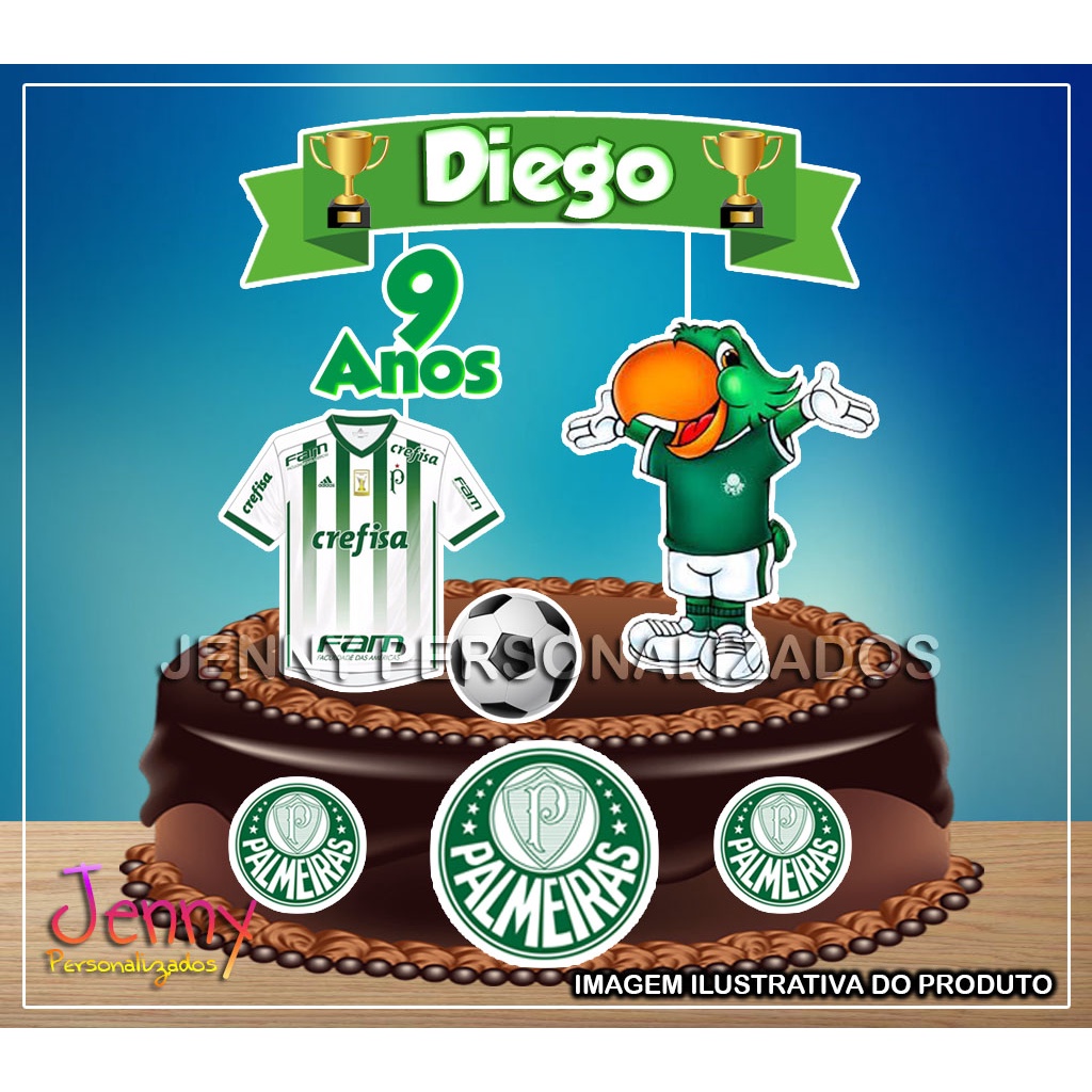 Topo Topper de bolo Palmeiras Personalizado | Shopee Brasil