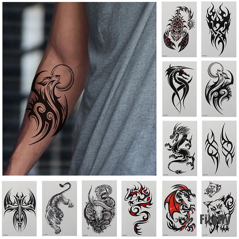 Adesivos Temporários Para Tatuagem Com Cintura Dragão Shopee Brasil