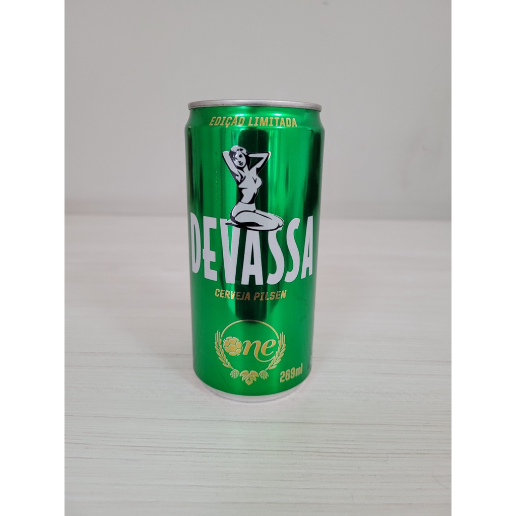 lata coleção cerveja Devassa One (verde) - 269ml | Shopee Brasil