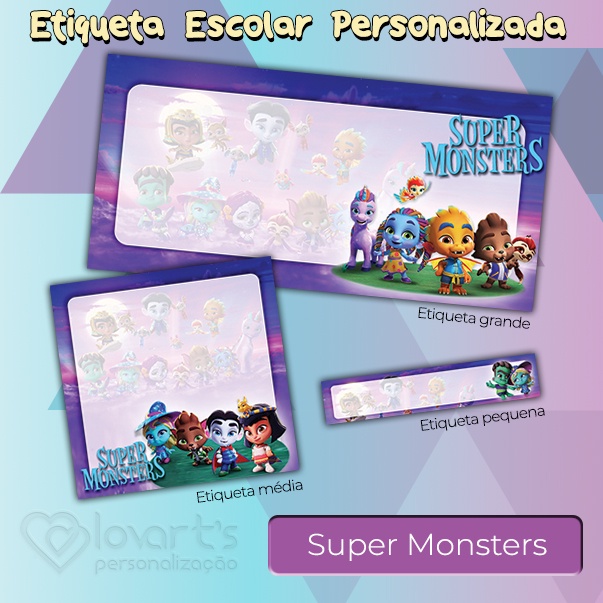 SUPER MONSTERS - Kit de Etiqueta Escolar Personalizada / Cartela de ...
