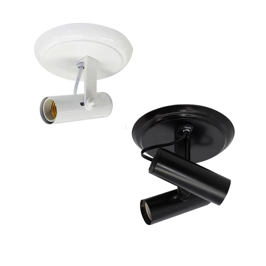 Spot Tubinho Kin Light Alumínio 1 e 2 Lâmpadas Branco/Preto - SP1688 ...