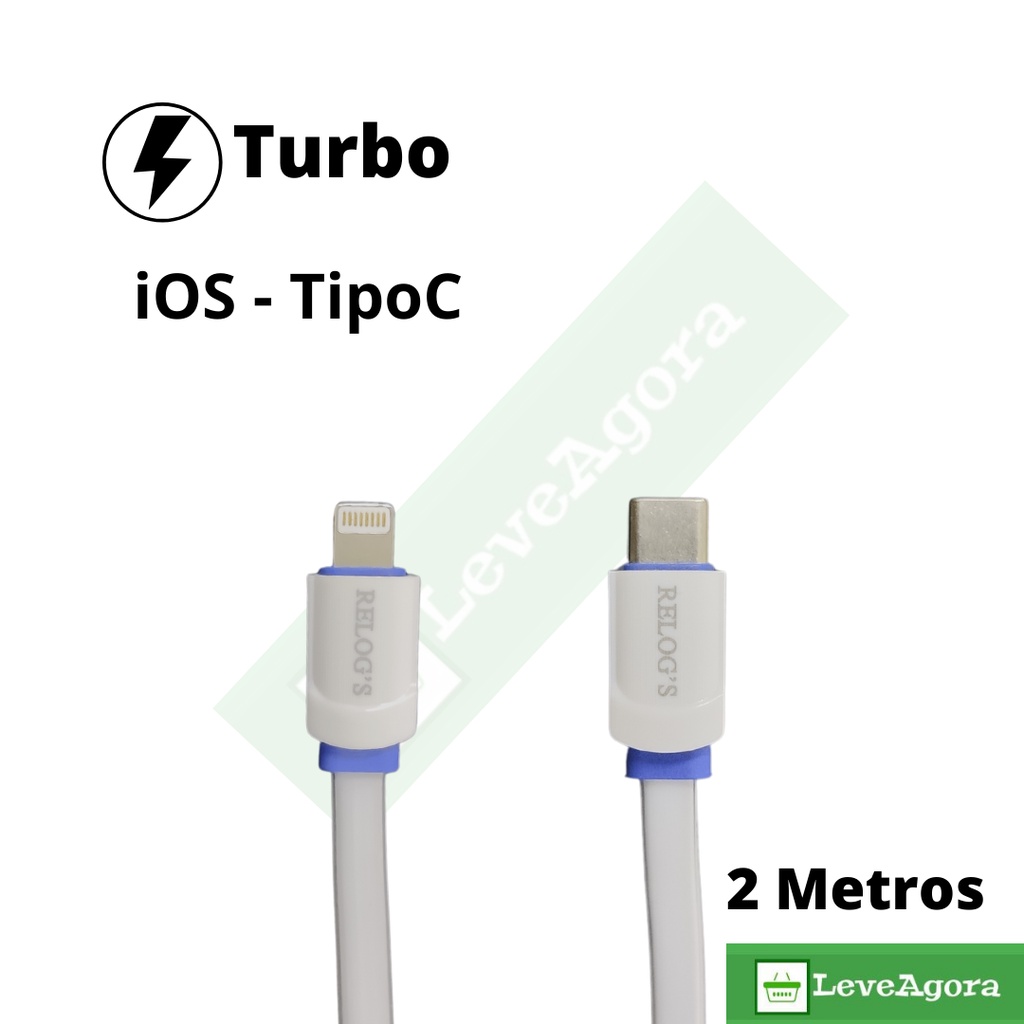 Cabo iOS/Lightning para Tipo-C Turbo 2 Metros - RX131 | Shopee Brasil