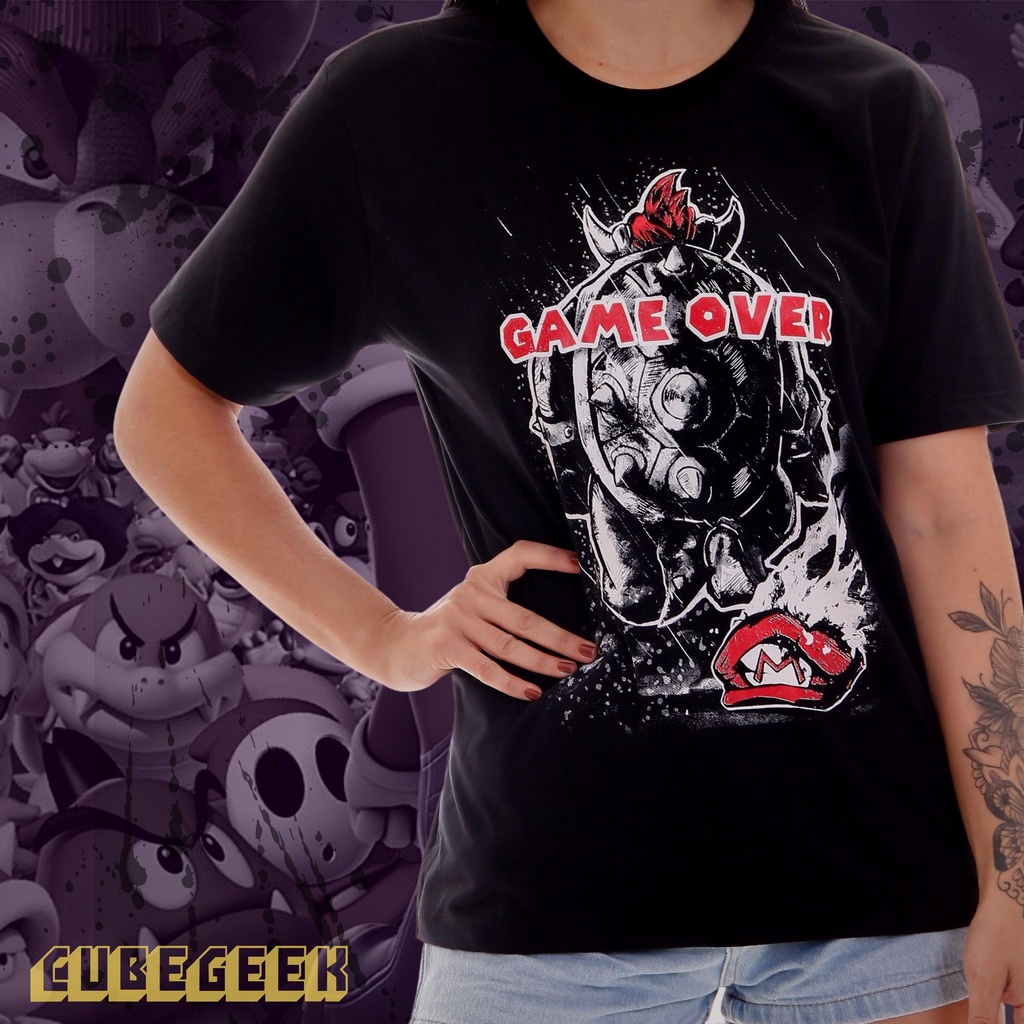 Camisa T-Shirt Game Over Mario World Geek | Shopee Brasil