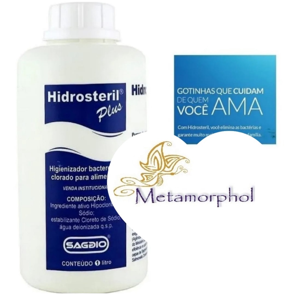 Hidrosteril Higienizador de alimentos Sanitizante 1 litro Desinfetante ...