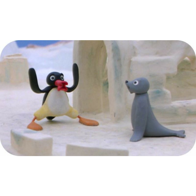 miniatura action figure pingu chorando pingu + foca amigo desenho ...