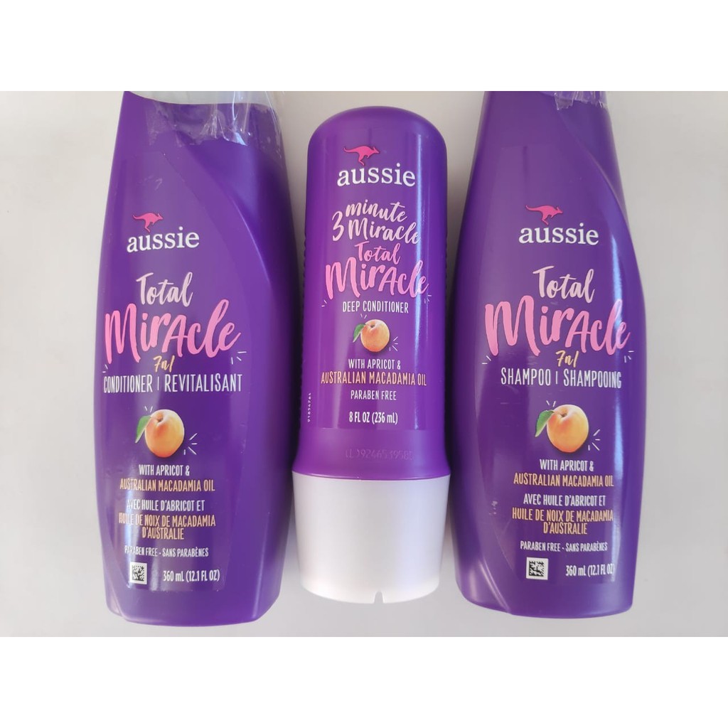 Kit AUSSIE Shampoo 360ML + Condicionador 360ML e Mascara 236ml Total ...