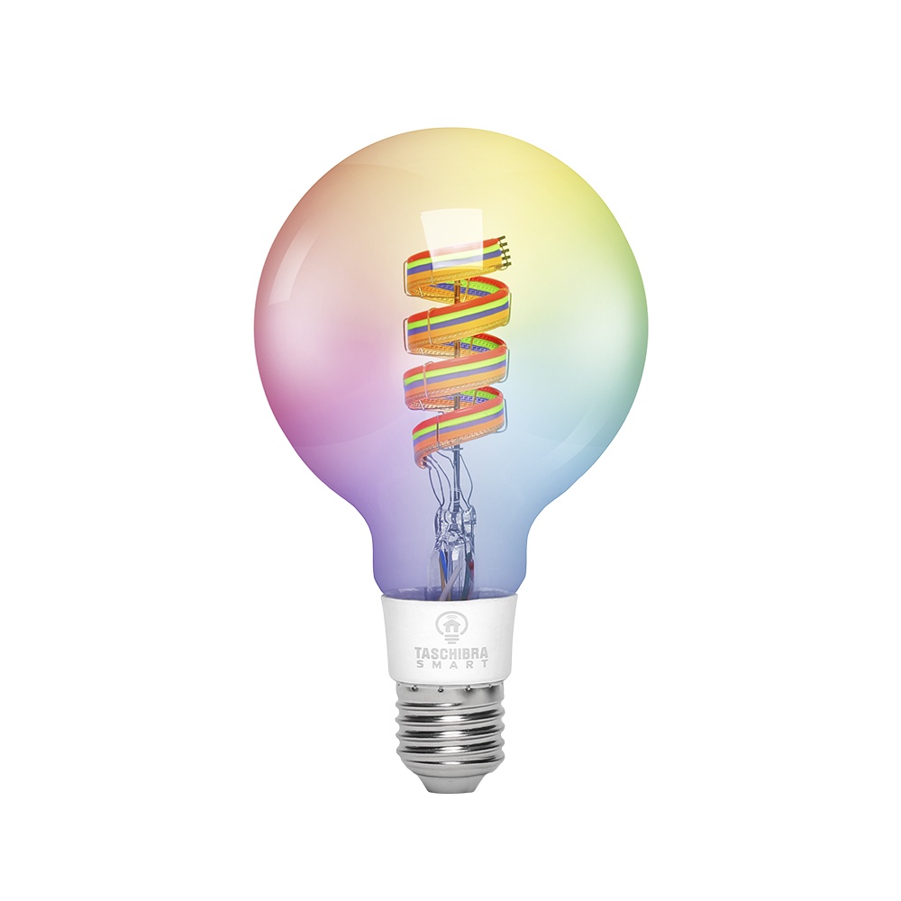 Lâmpada Smart Filamento Wi-Fi LED Taschibra 6W G95 RGB | Shopee Brasil